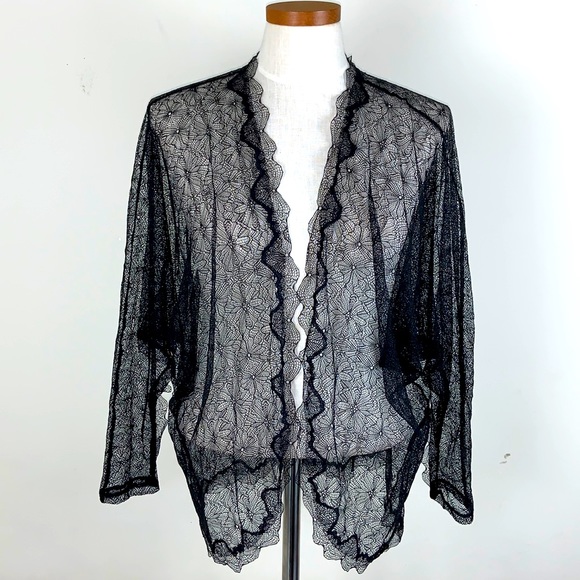 Victoria's Secret | Tops | Nwot Victorias Secret Black Lace Cover Up ...